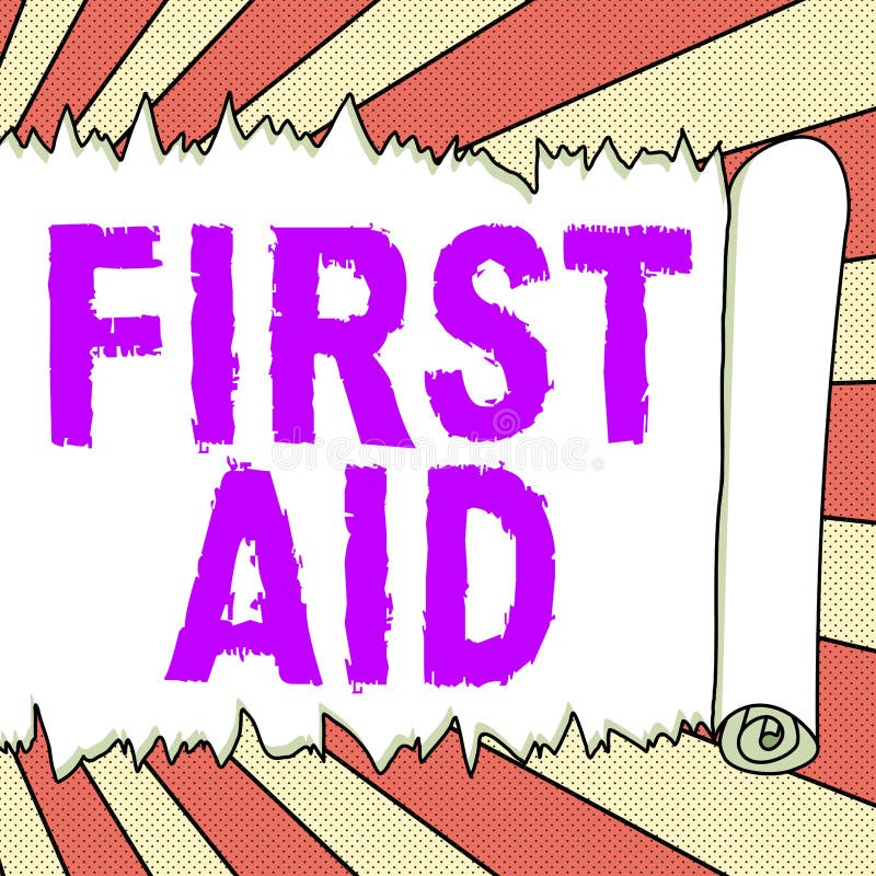 Conceptual Display First Aid. Concept Meaning Practise of Healing Small ...