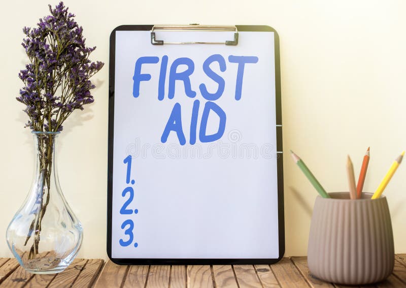 Text Showing Inspiration First Aid. Conceptual Photo Practise of ...