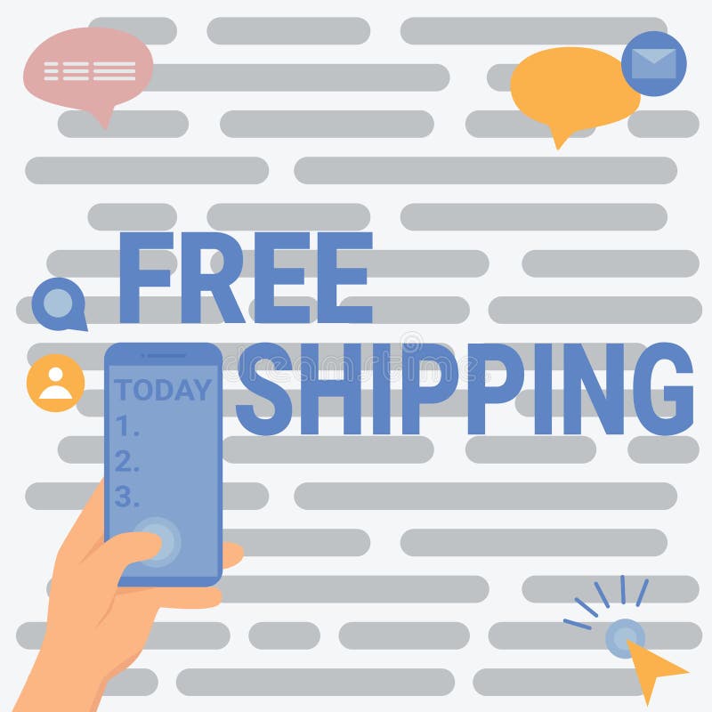 Conceptual Display Free Shipping. Word for Freight Cargo Consignment ...