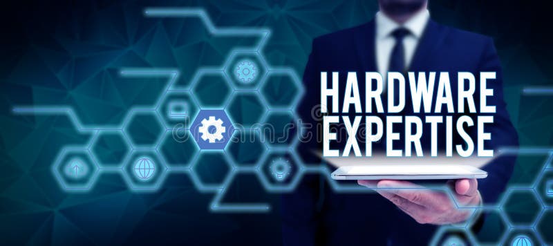 Conceptual Display Hardware Expertise. Word Written on Machines and ...