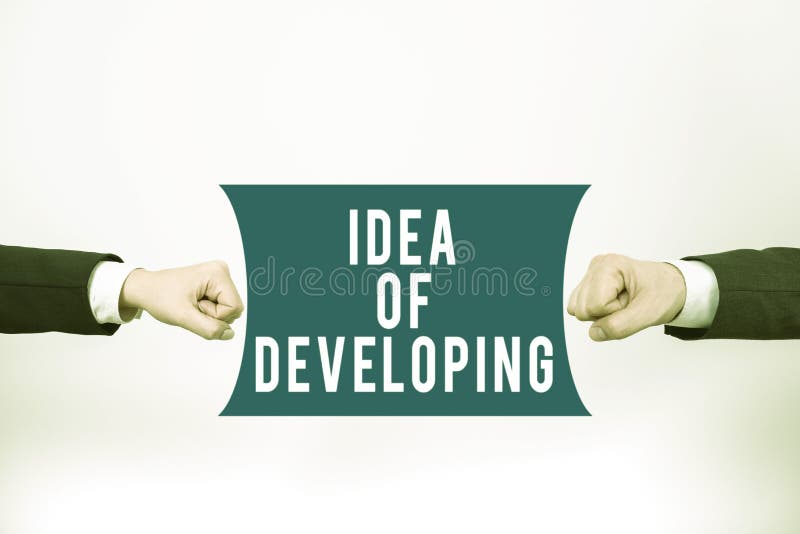 Inspiration Showing Sign Idea of Developing. Business Showcase Startup ...