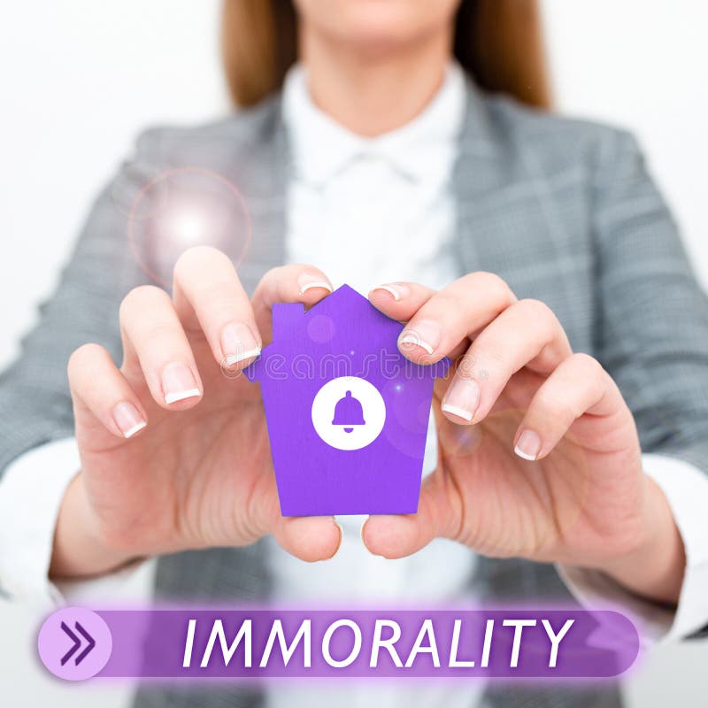 Writing Displaying Text Immorality Business Concept The State Or Quality Of Being Immoral