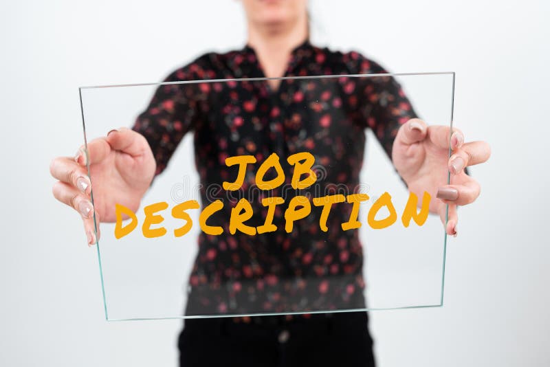 Conceptual Display Job Description. Word for Written Narrative Showing ...