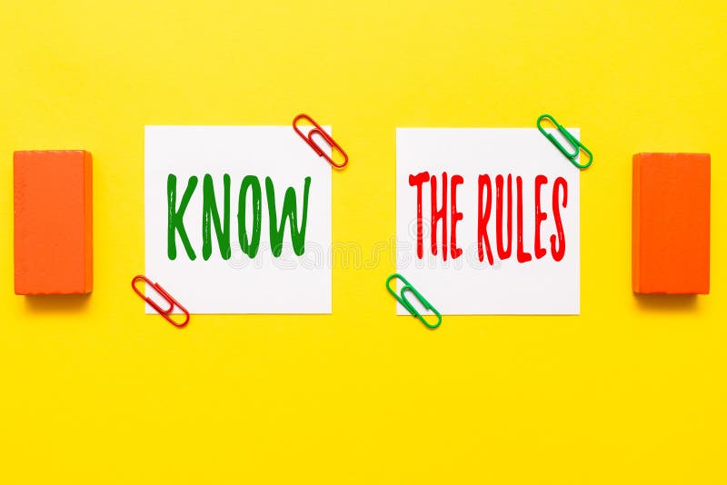 Text Sign Showing Know the Rules. Business Approach Set Explicit or ...
