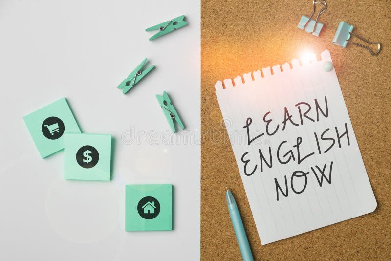 Conceptual Display Learn English Now. Business Showcase Gain or Acquire ...
