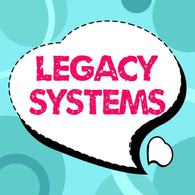 Conceptual Display Legacy Systems. Word Written on Old Method ...