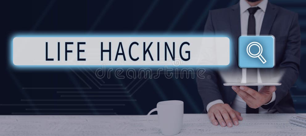 Conceptual Display Life Hacking. Internet Concept Simple and Clever ...