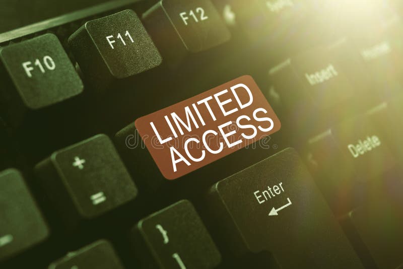 Conceptual Display Limited Access. Business Idea Having Access ...