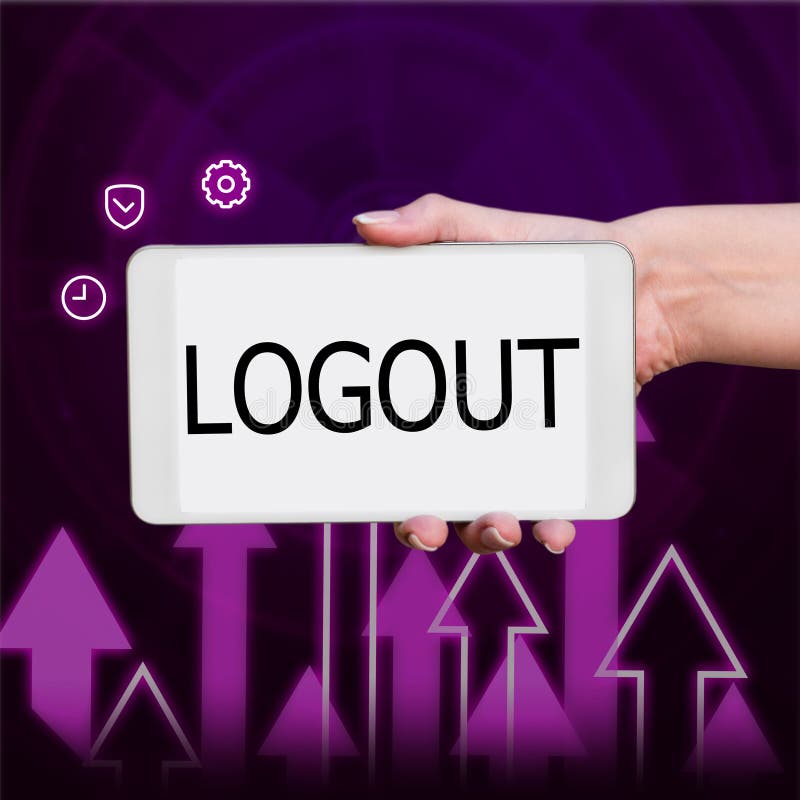 Conceptual Display Logout. Word Written on Go through Procedures To ...