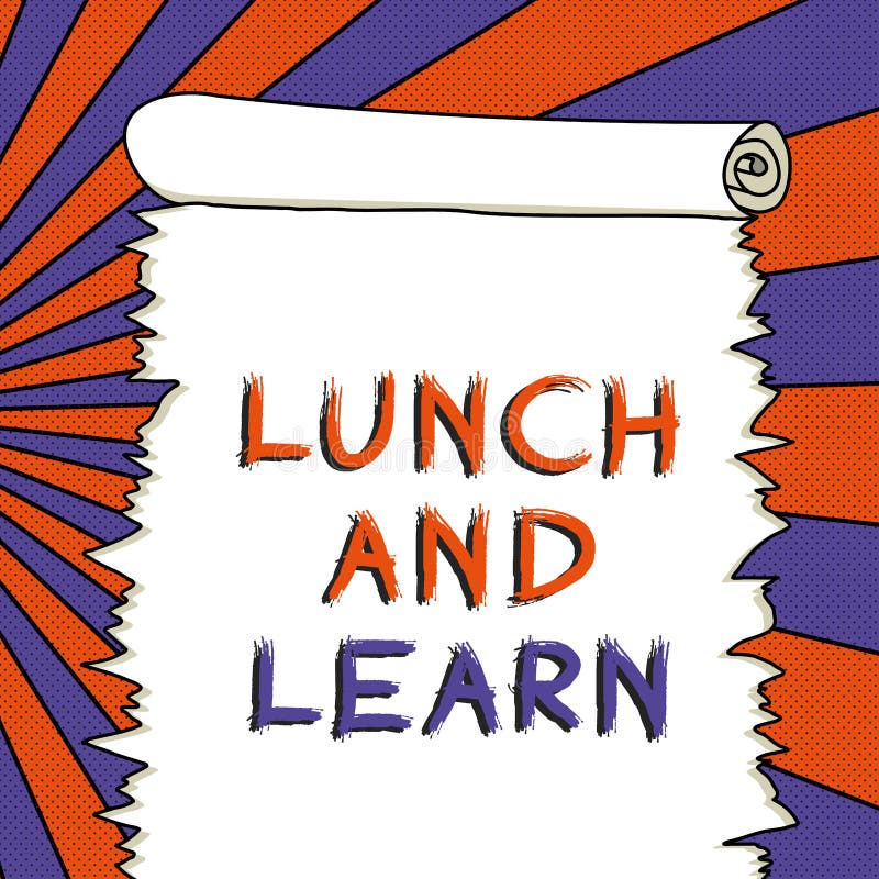 Conceptual Display Lunch and Learn. Concept Meaning Have Meal and Study ...
