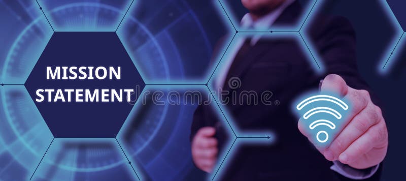 Writing Displaying Text Mission Statement. Business Idea Formal Summary ...