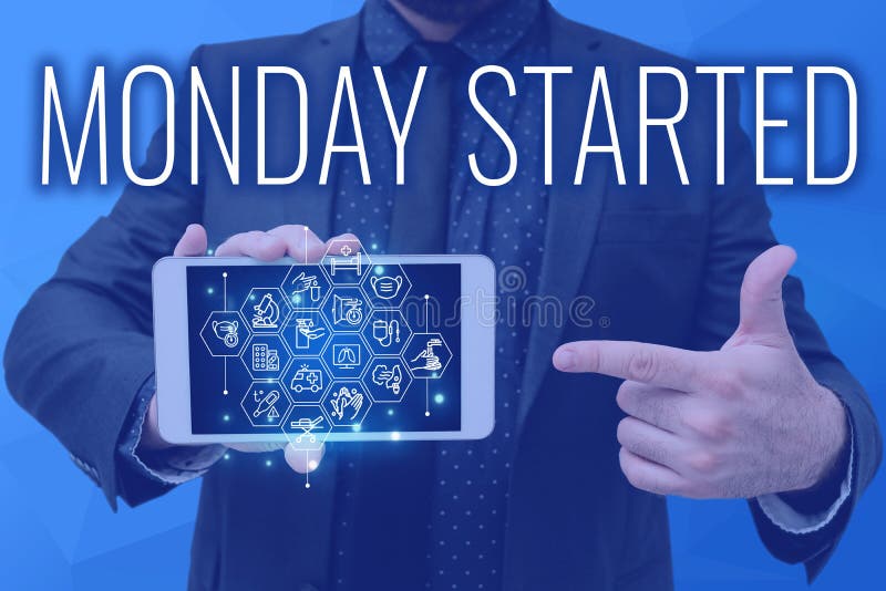 Conceptual Display Monday Started. Word Written on Getting Ready for ...