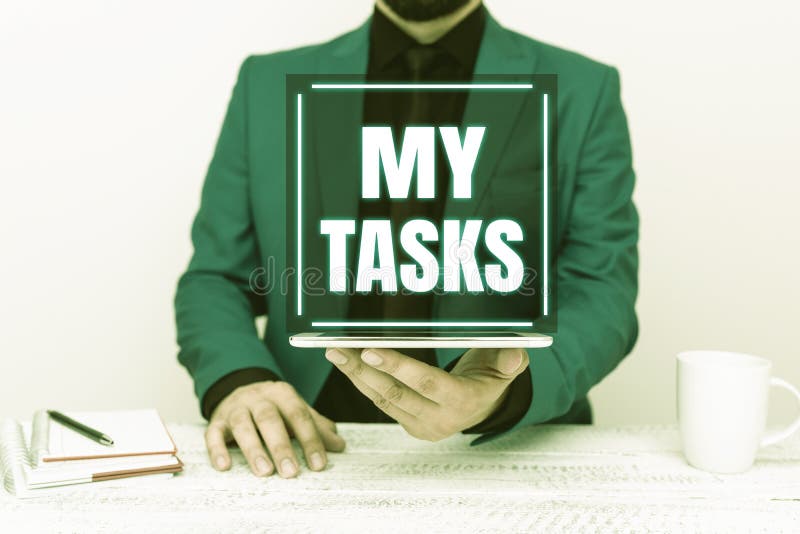 Conceptual Display My Tasks. Word Written on Assigned Piece of Work ...