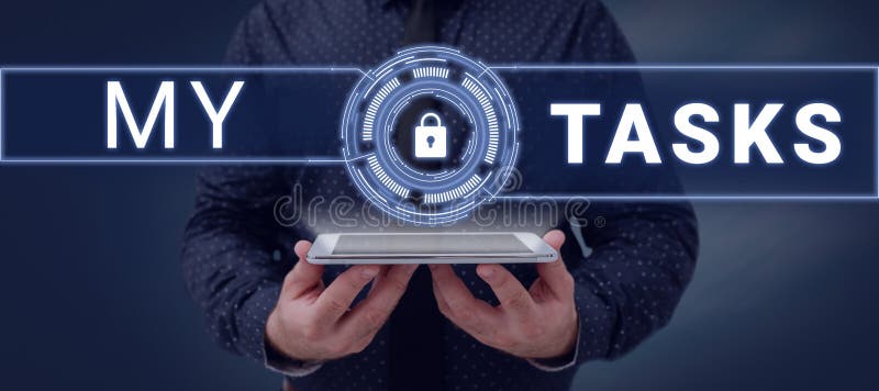 Text Caption Presenting My Tasks. Word for Assigned Piece of Work Often ...