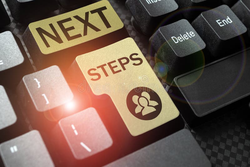 Conceptual Display Next Steps. Business Concept Numper of Process Going To Be Made after Current ...