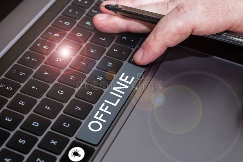 Writing Displaying Text Offline. Business Idea Not Having Directly ...