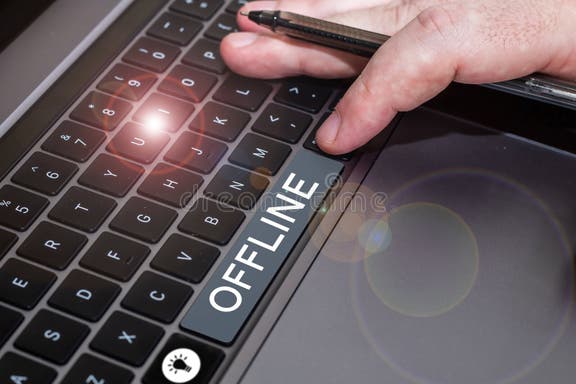 Writing Displaying Text Offline. Business Idea Not Having Directly ...