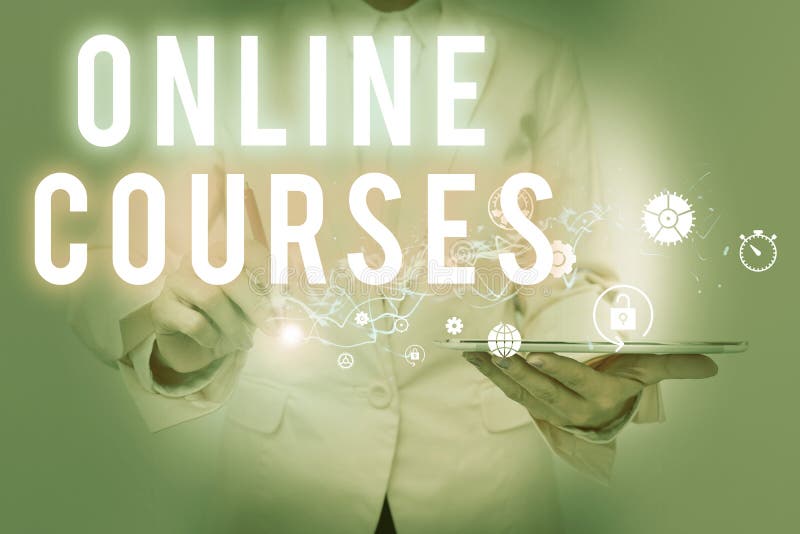 Conceptual Display Online Courses. Internet Concept Revolutionizing ...