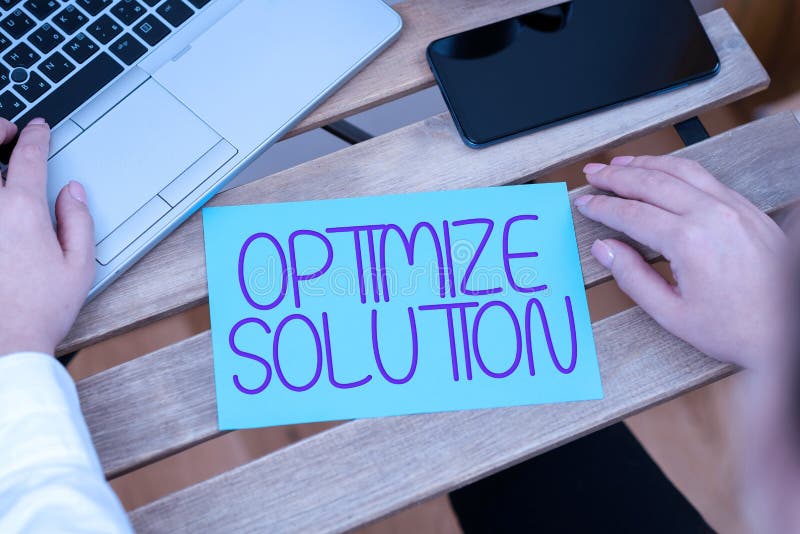 Conceptual Display Optimize Solution. Word for Process of Finding the ...