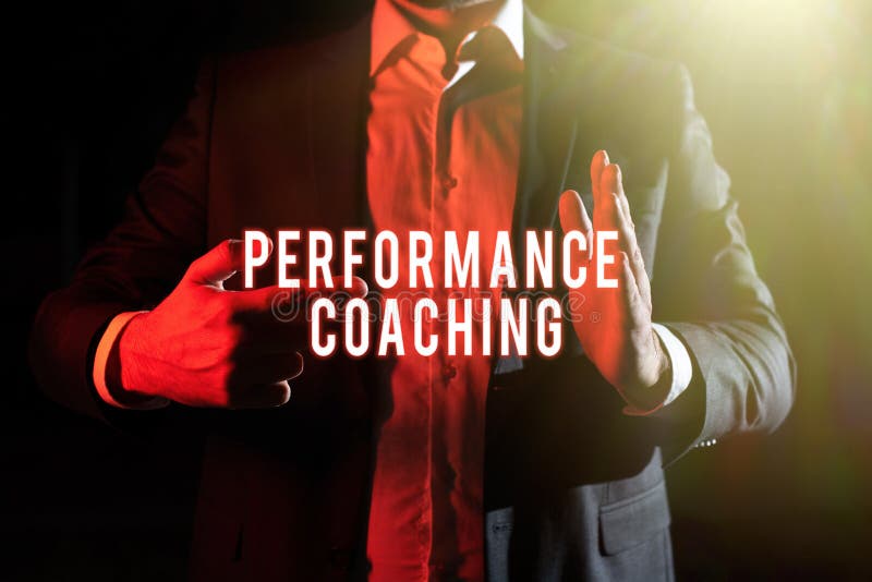 Sign Displaying Performance Coaching. Business Concept Facilitate the ...