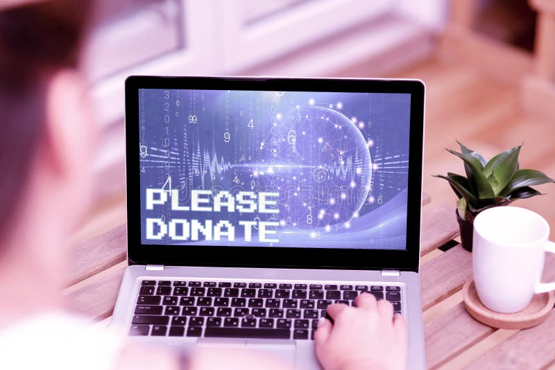 Conceptual Display Please Donate. Business Concept Supply Furnish Hand ... Conceptual Display Please Donate. Business Concept Supply Furnish Hand ...