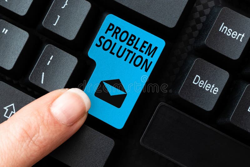 Text Sign Showing Problem Solution Word Written On Solving Consists Of