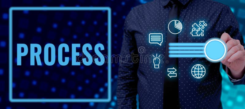 Hand Writing Sign Process. Word Written on Series of Progressive ...