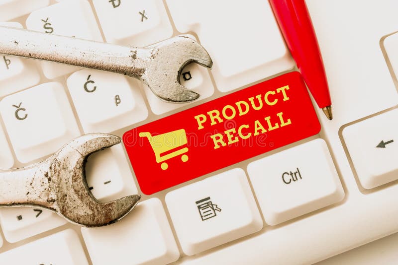 Conceptual Display Product Recall. Word Written on Request To Return ...