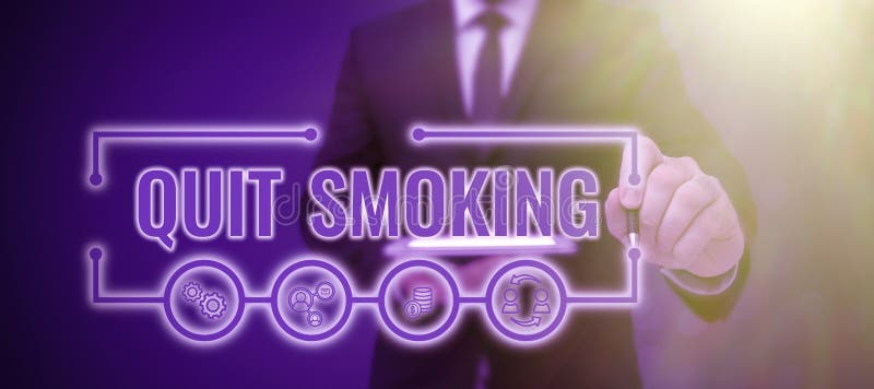 Conceptual Display Quit Smoking. Word for Discontinuing or Stopping the ... Conceptual Display Quit Smoking. Word for Discontinuing or Stopping the ...