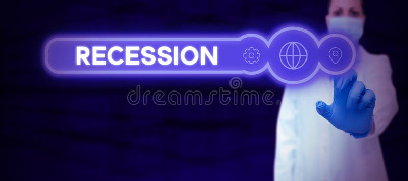 Conceptual Display Recession. Business Showcase the Process of Progressive Decrease in Growing ...