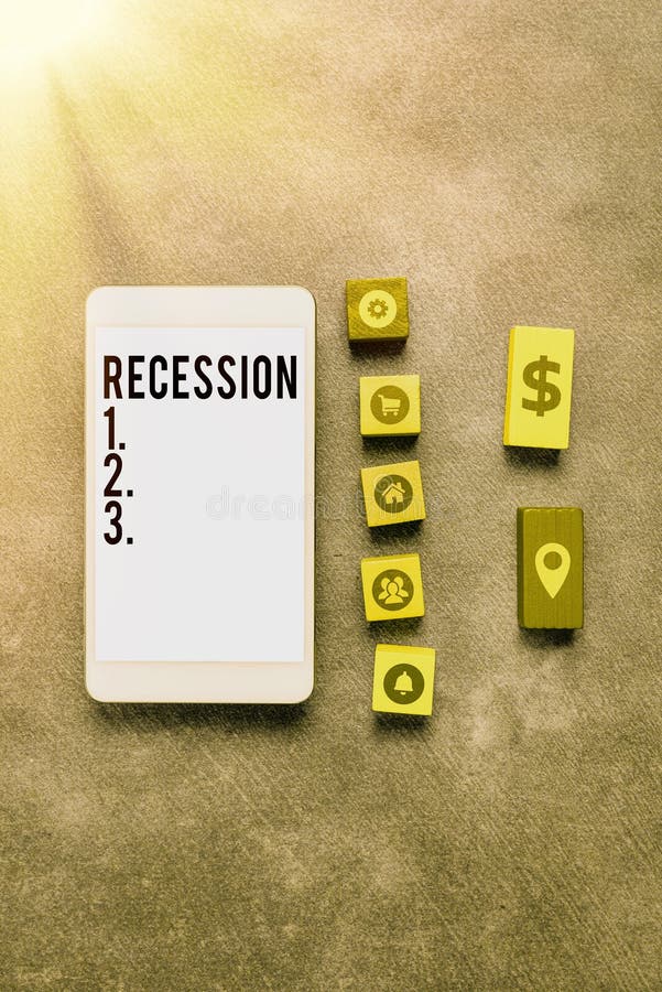 Conceptual Display Recession. Conceptual Photo the Process of Progressive Decrease in Growing ...