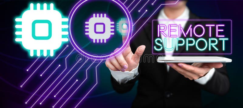 Conceptual Display Remote Support. Business Idea Help End-users To ...