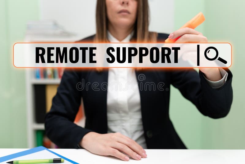 Text Caption Presenting Remote Support. Conceptual Photo Help End-users ...