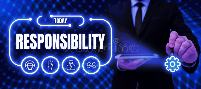 Conceptual Display Responsibility. Business Concept Having Control Over ...