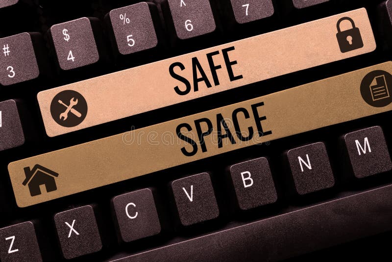 Conceptual Display Safe Space. Word for a Place or Room in Which You ...