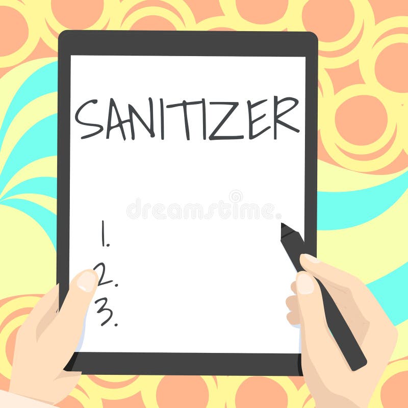Sign Displaying Sanitizer. Business Concept Liquid or Gel Generally ...