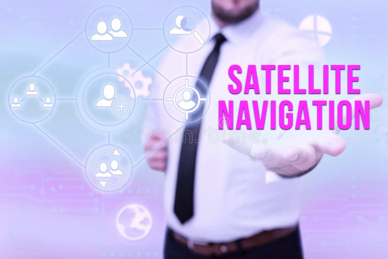 Conceptual Display Satellite Navigation. Word for System Providing ...