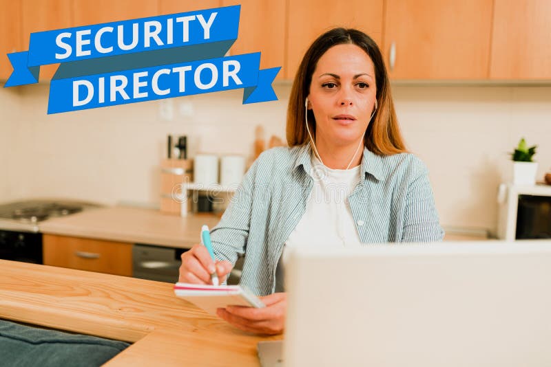 Hand Writing Sign Security Director. Concept Meaning Head of a Private ...