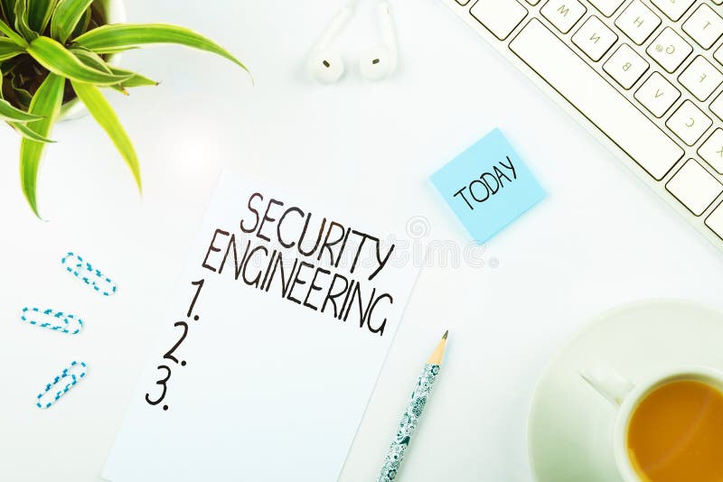 Sign Displaying Security Engineering. Concept Meaning Focus on the ...