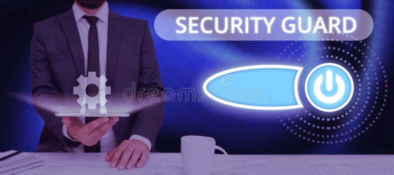 Writing Displaying Text Security Guard. Business Concept Tools Used To ...