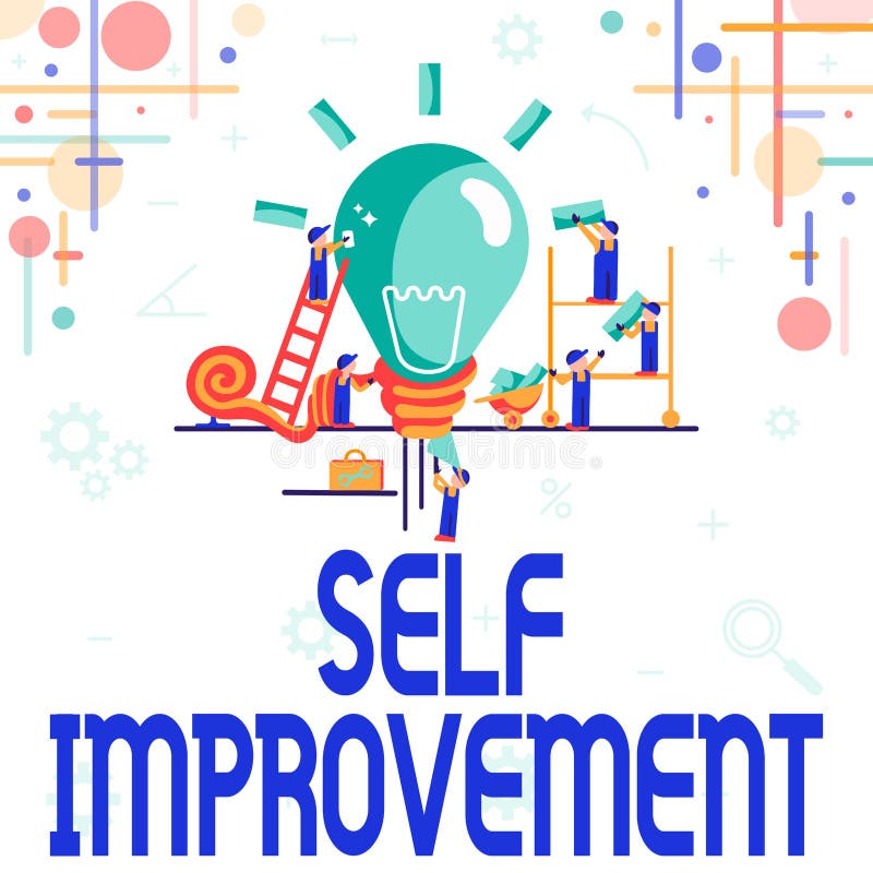 Conceptual Display Self Improvement. Internet Concept Process of Making ...