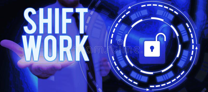 Conceptual Display Shift Work. Business Showcase Work Comprising ...