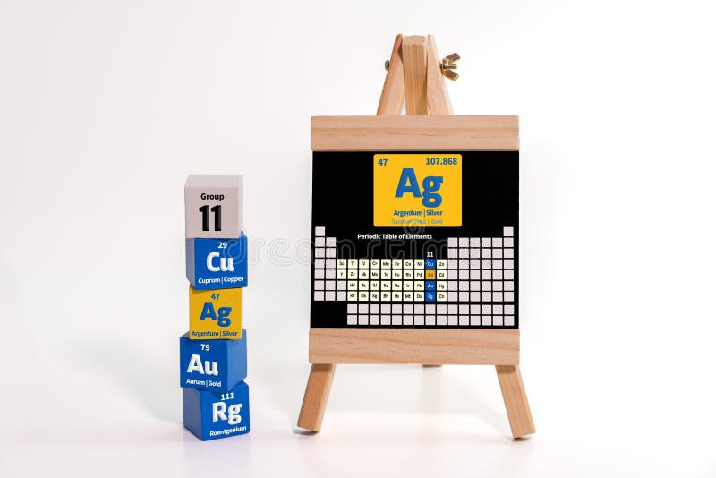 Silver on the Periodic Table of the Elements Stock Image - Image of ...