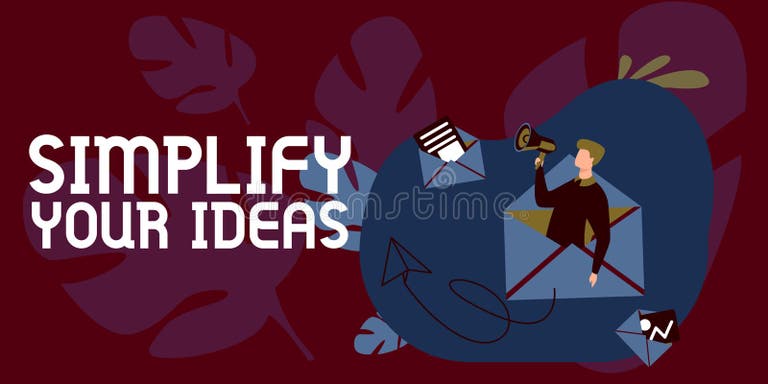 Text Showing Inspiration Simplify Your Ideas. Business Overview Make ...