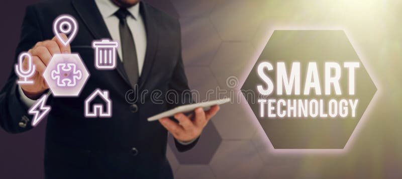 Text Sign Showing Smart Technologygadgets or Device that Has a Built in ...
