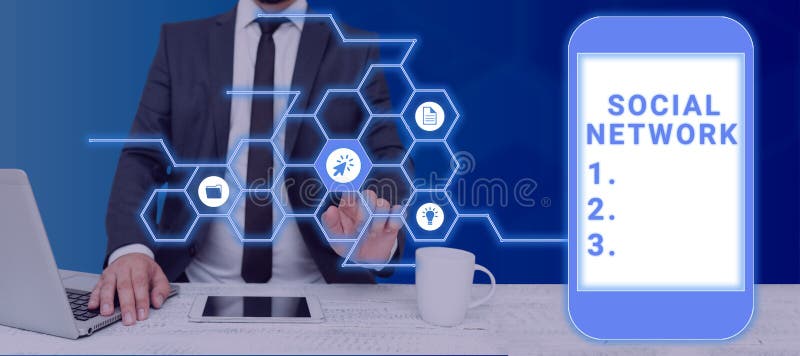 Text Caption Presenting Social Network. Conceptual Photo a Framework of ...