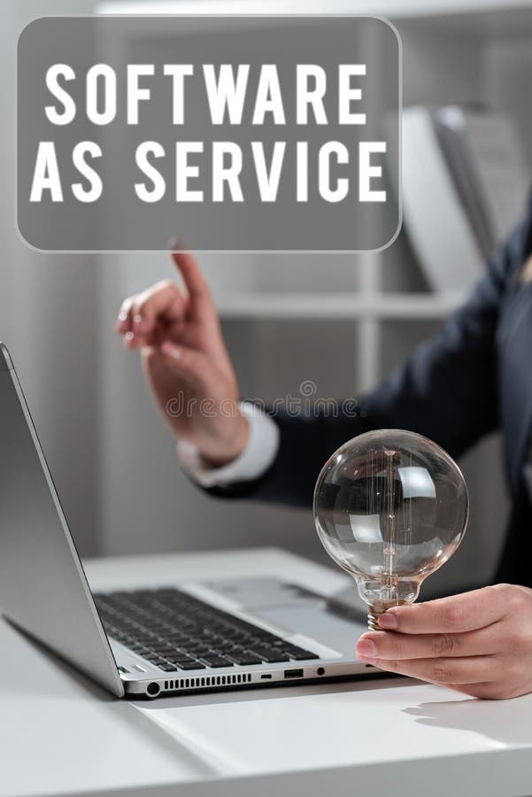 Sign Displaying Software As Service. Business Overview on Demand ...