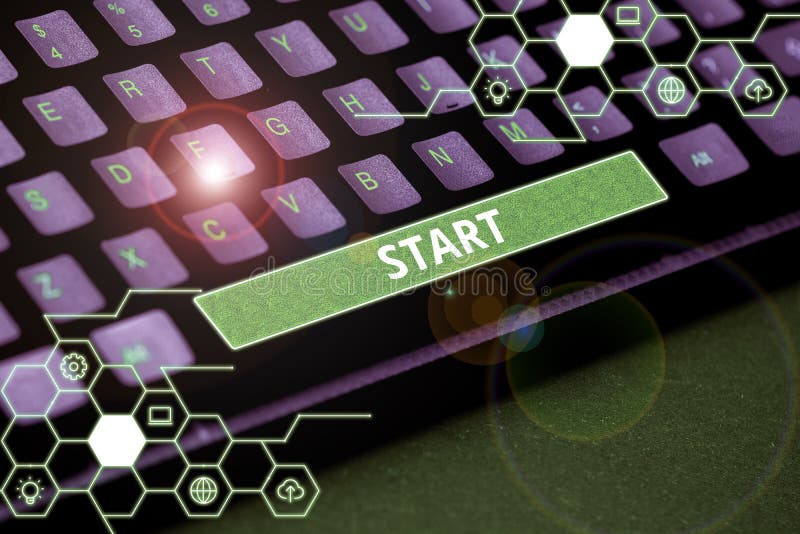 Conceptual Display Start. Word Written on Begin or Be Reckoned from ...