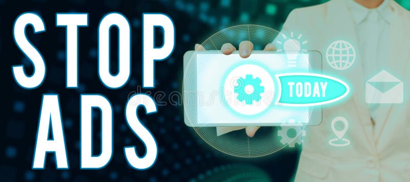 Conceptual Display Stop Ads. Word for Program that Will Remove ...