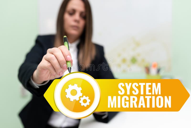 Text Sign Showing System Migration. Concept Meaning Moving from the Use ...